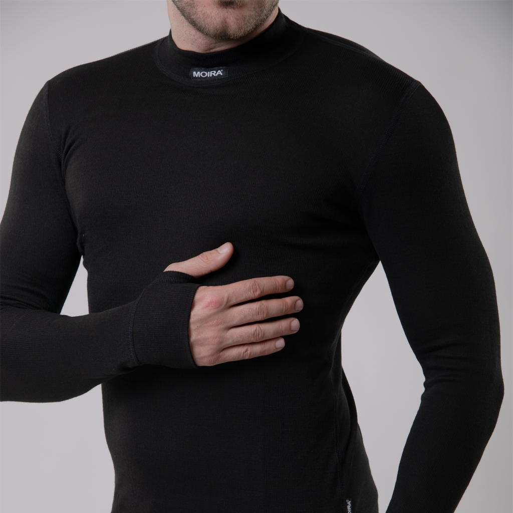 Pánské triko s dlouhým rukávem - černá - Moira
