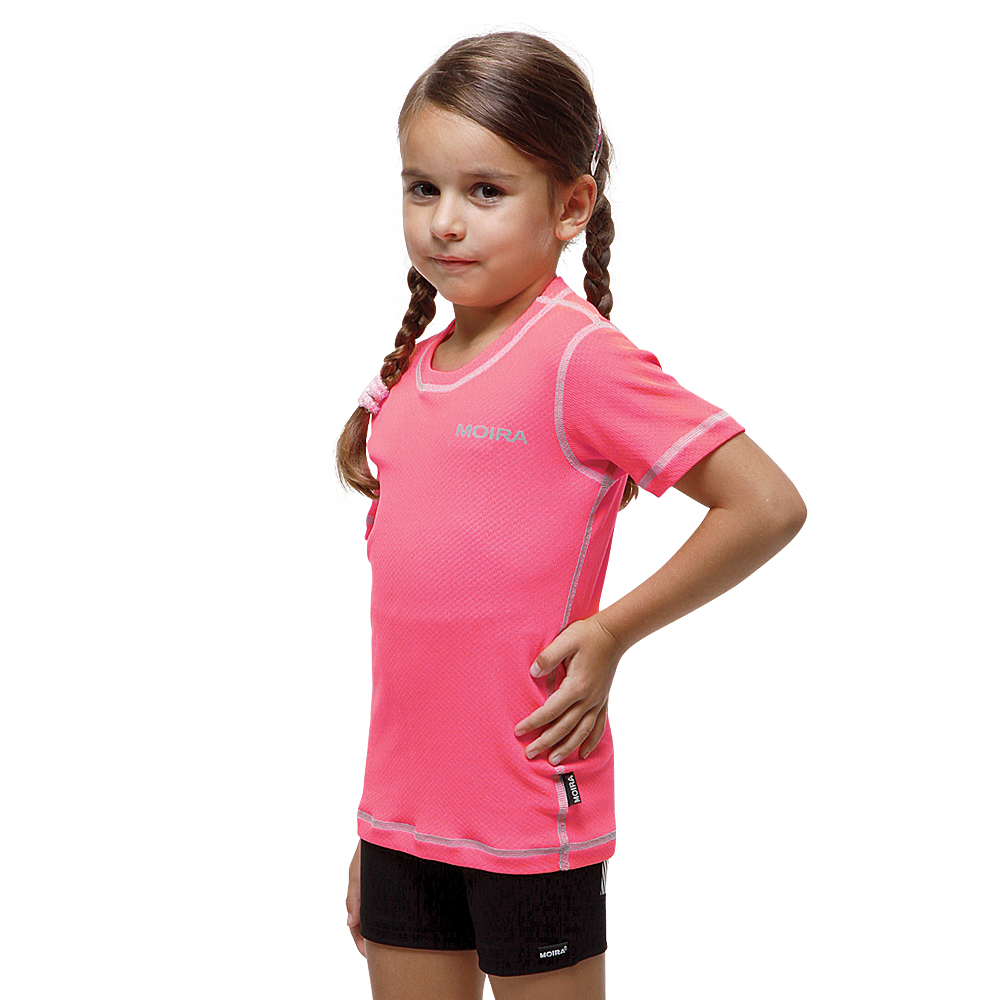 Dětské cyklo - triko - růžová signální - Moira